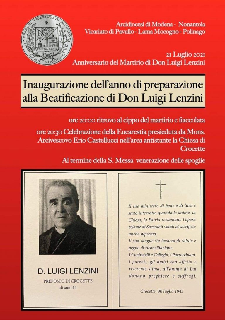 Don Lenzini, due celebrazioni del Vescovo Castellucci in preparazione ...